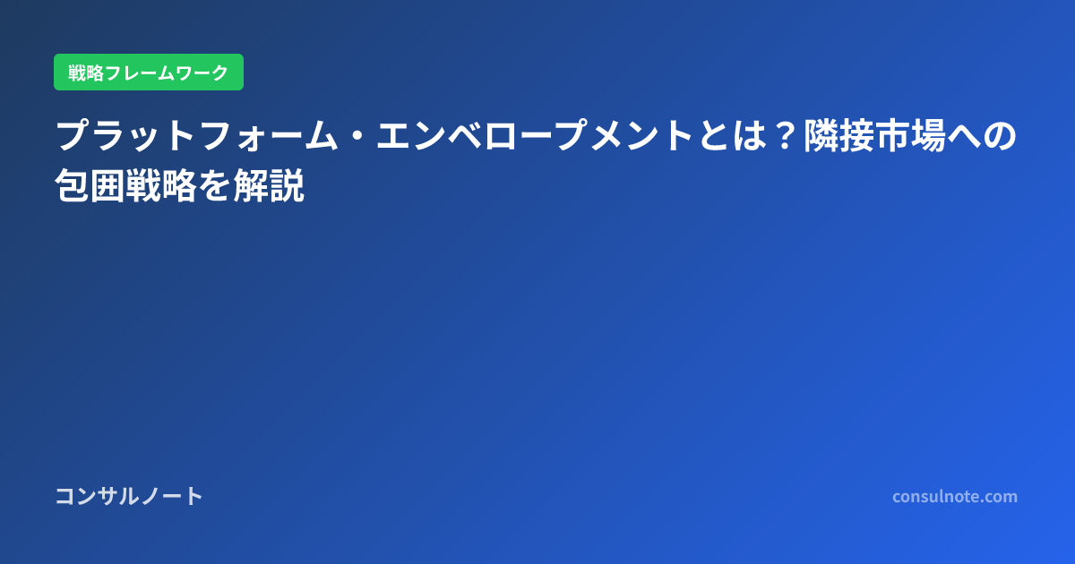 プラットフォーム・エンベロープメントとは？隣接市場への包囲戦略を解説 | コンサルノート